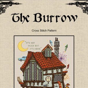 The Burrow Cross Stitch Pattern - Weasley Cottage Cross Stitch ...
