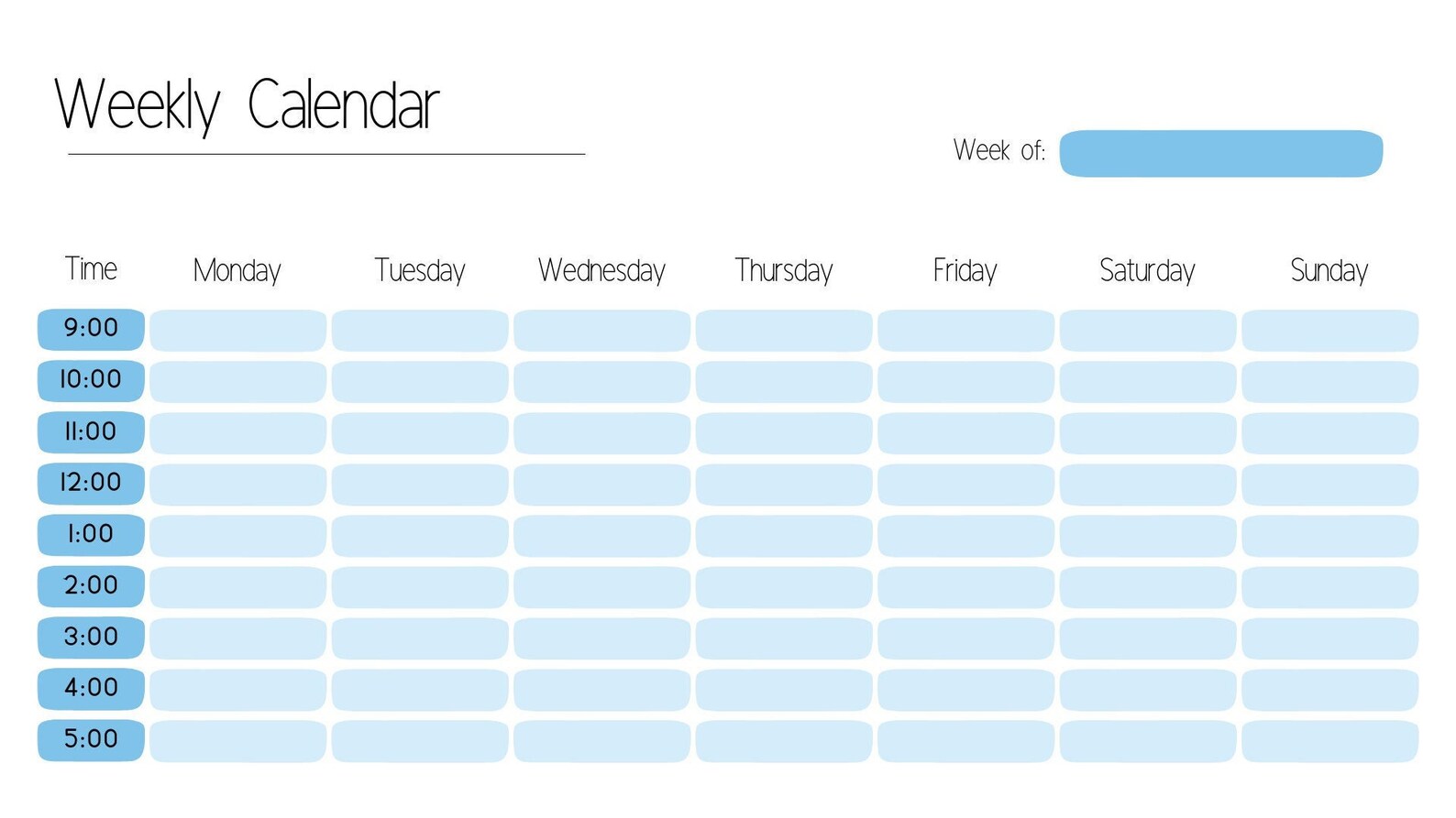 Digital Weekly Calendar Planner Minimalist and Simple Design - Etsy