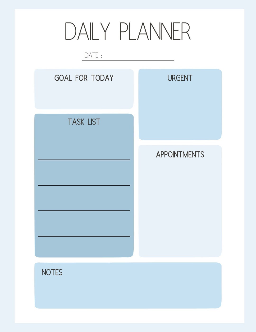 Daily Planner Planning Page to Keep Organized Minimalist Design - Etsy