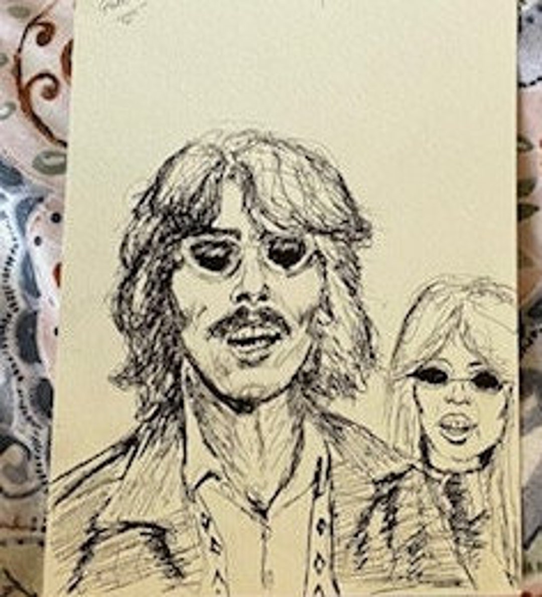 George Harrison and Pattie Boyd Drawing - Etsy