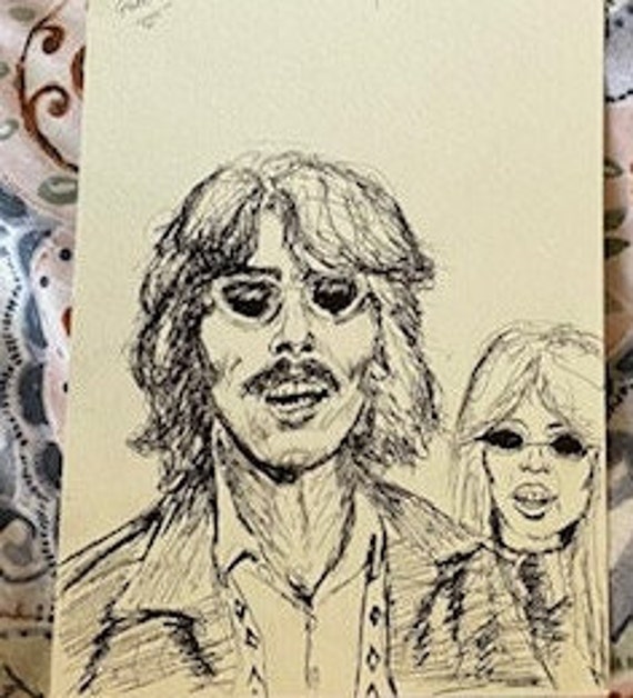 George Harrison and Pattie Boyd Drawing - Etsy