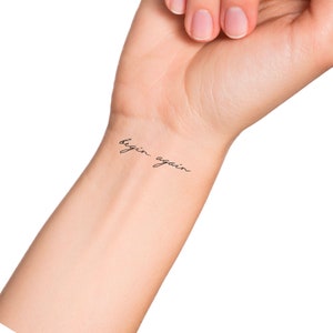 Begin Again Temporary Tattoo - Etsy