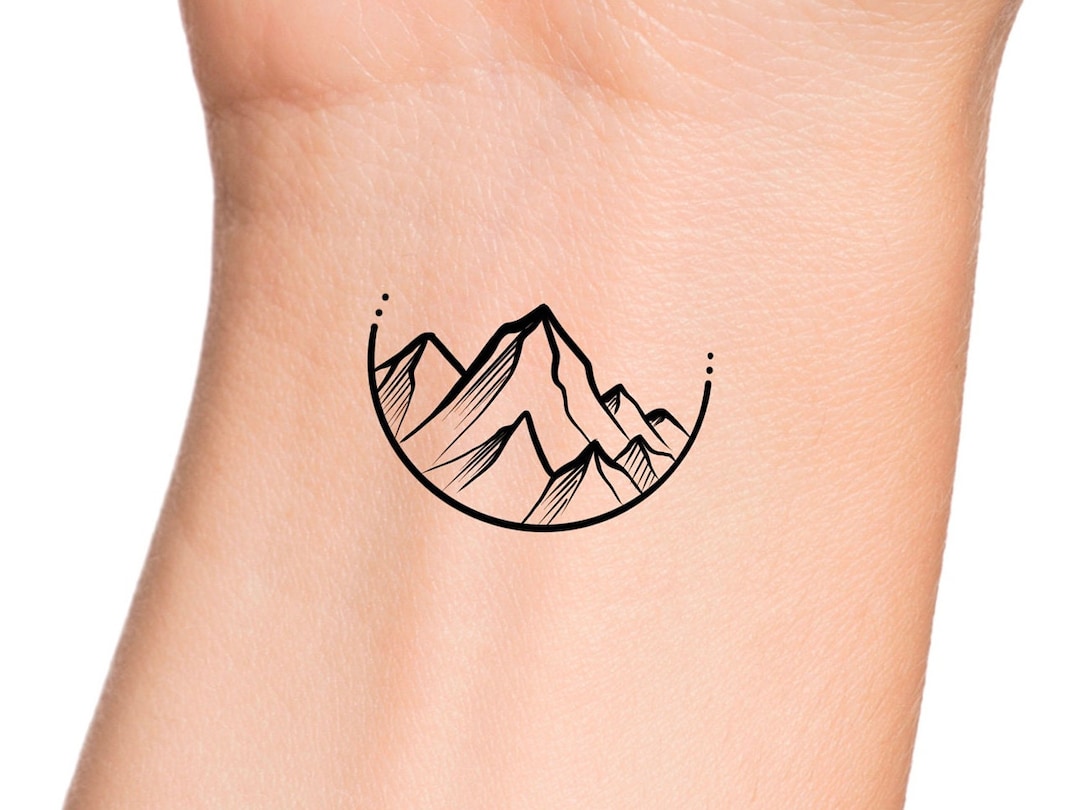 Mountain Circle Temporary Tattoo - Etsy