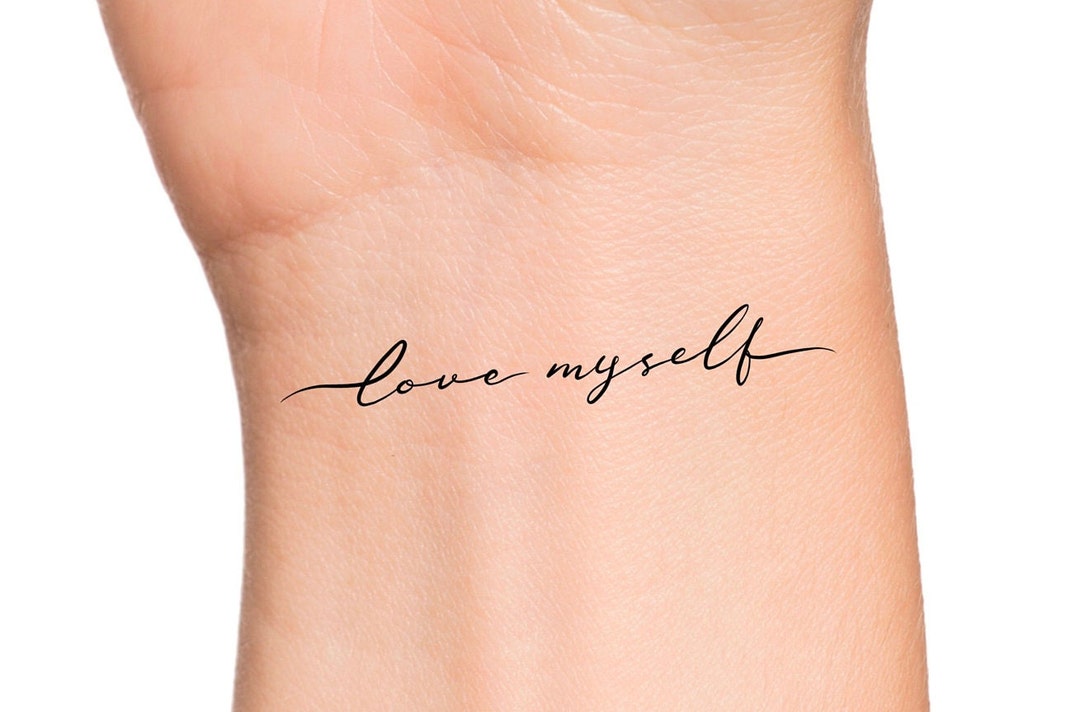 Love Myself Temporary Tattoo - Self Love Handwritten Tattoo - Etsy