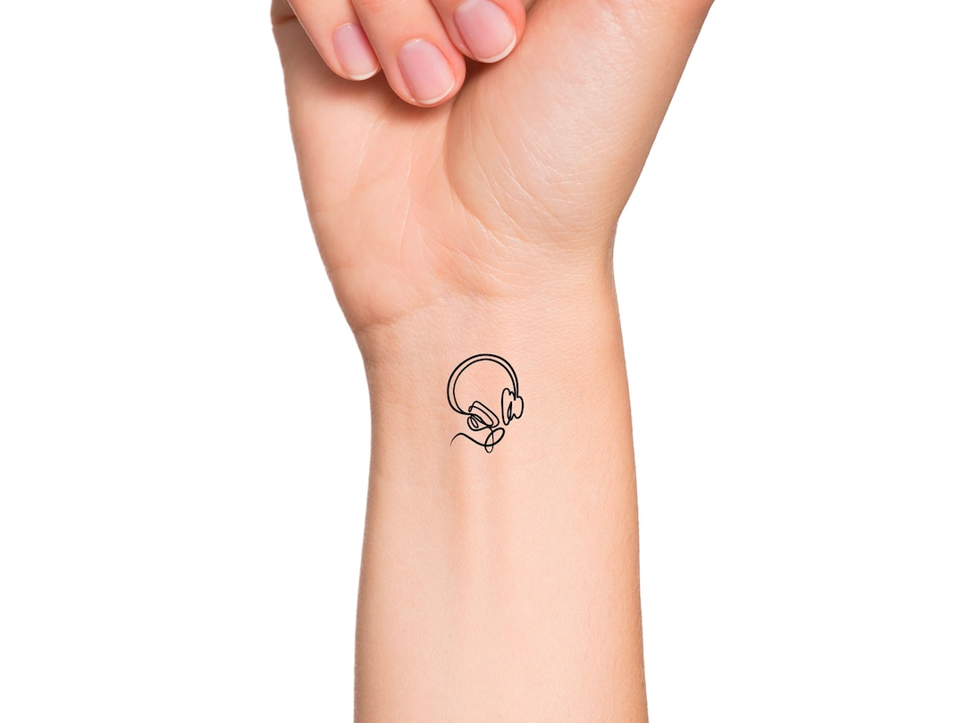 Headphones Temporary Tattoo / Music Tattoo - Etsy