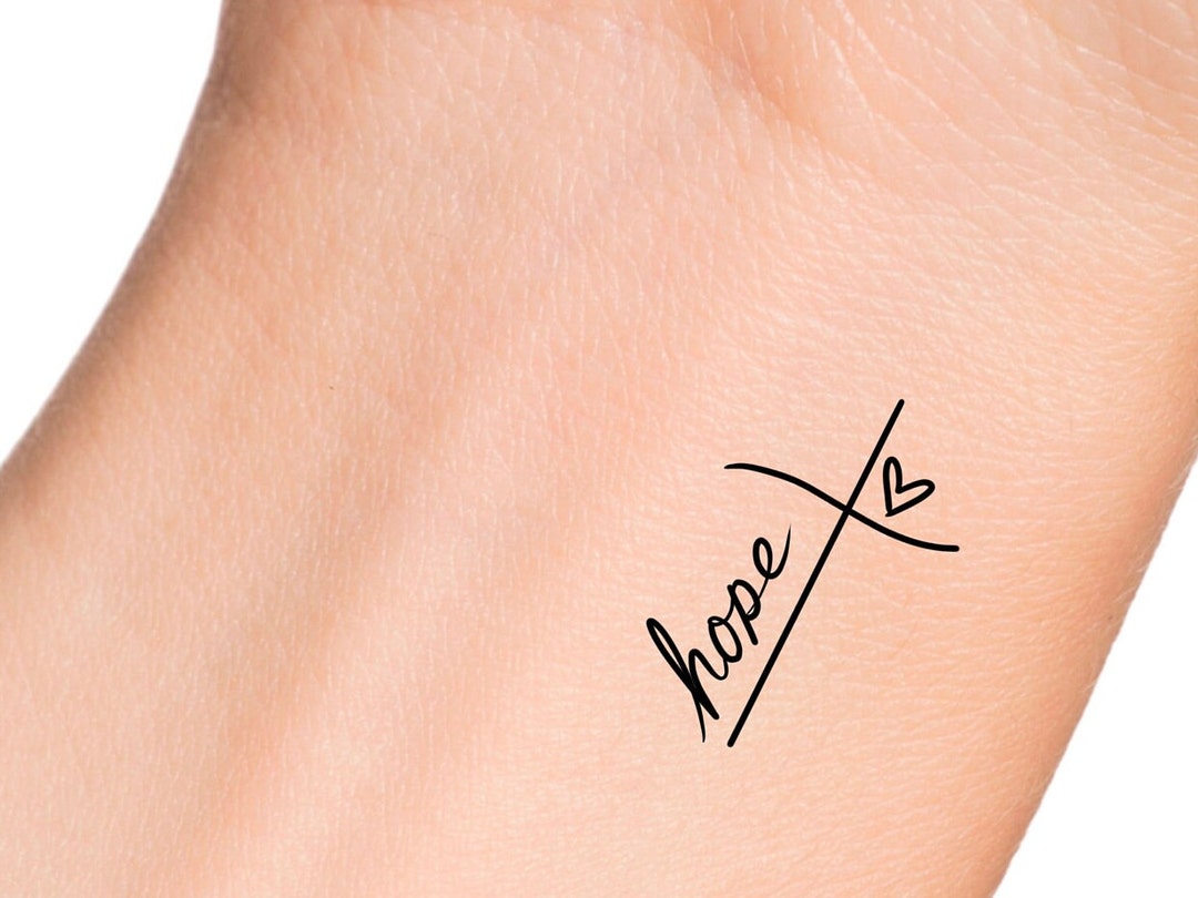 Hope Cross Heart Temporary Tattoo - Etsy