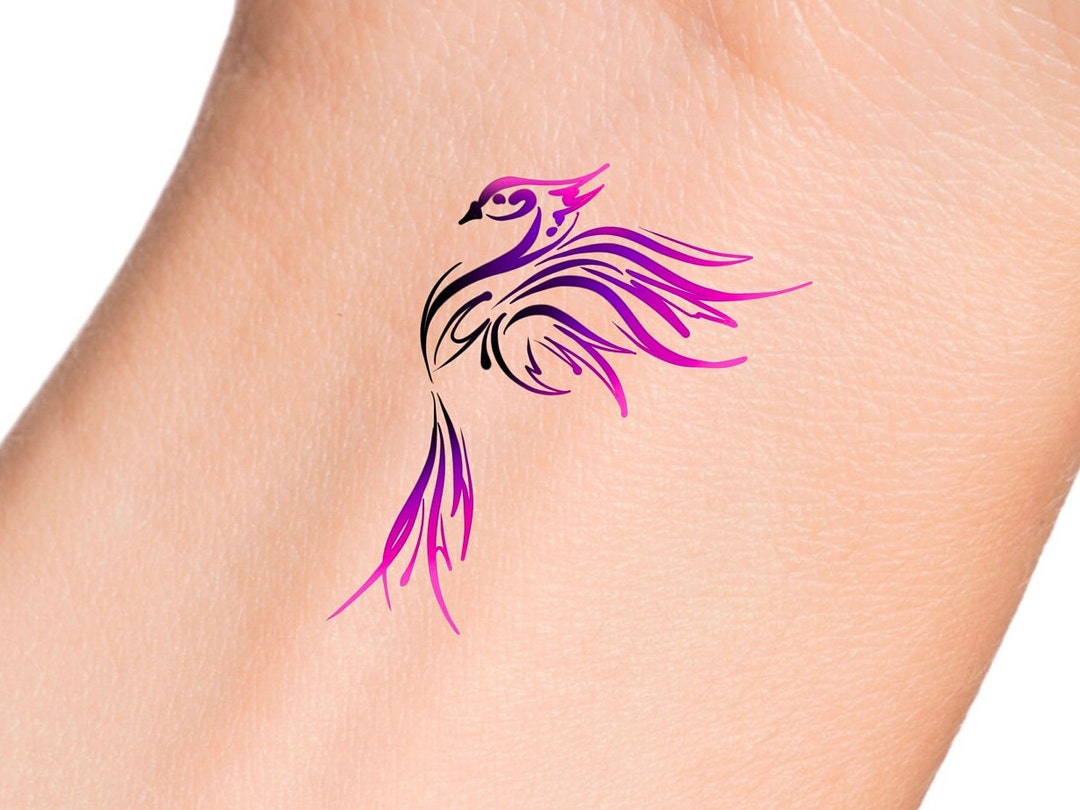 Phoenix Temporary Tattoo / Purple Phoenix Tattoo - Etsy