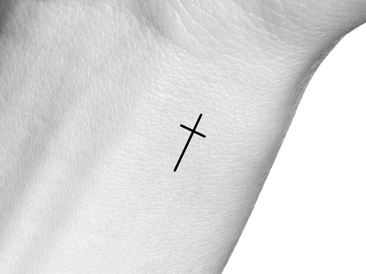 Minimalist Tiny Cross Temporary Tattoo - Etsy