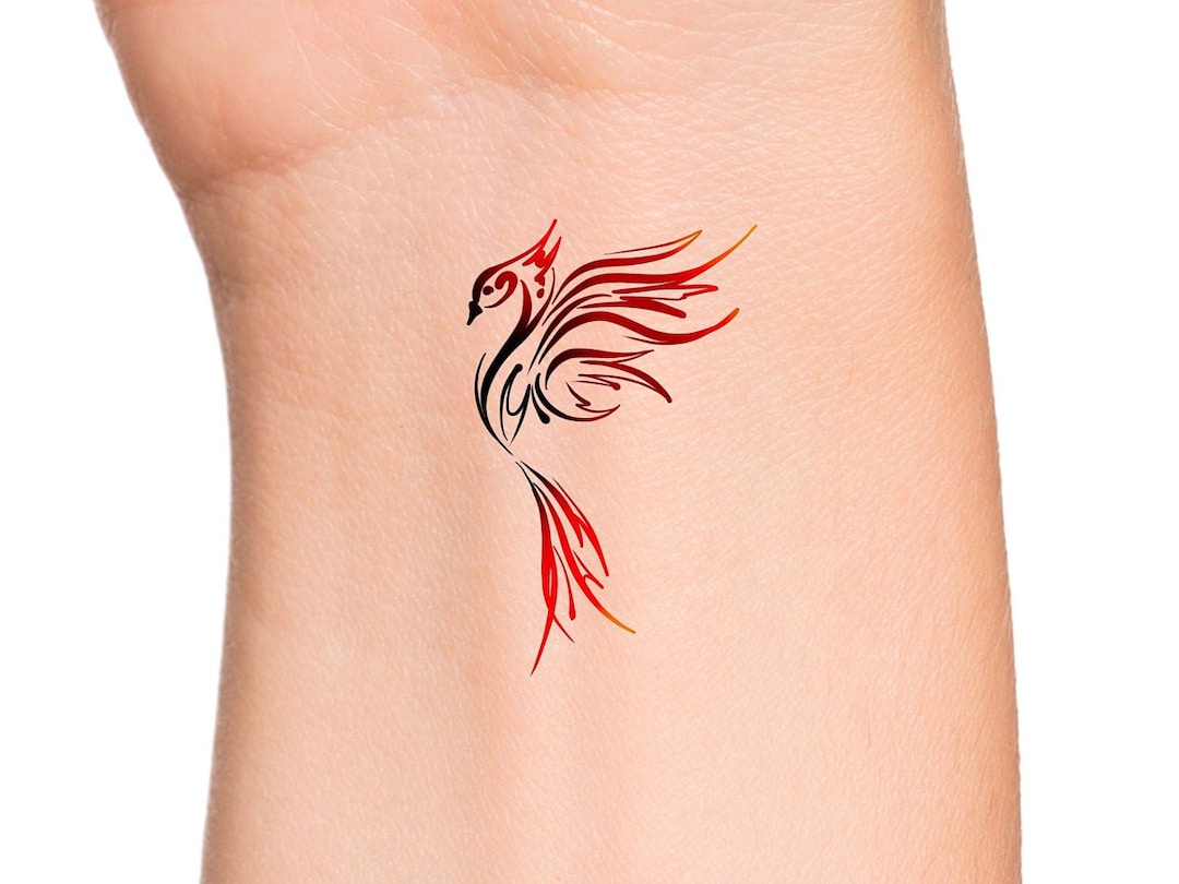 Red Phoenix Temporary Tattoo - Etsy