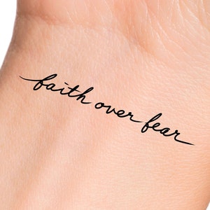 Faith Over Fear Temporary Tattoo / Religious Tattoo - Etsy
