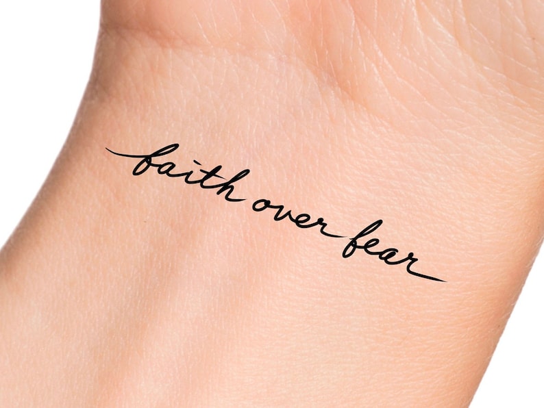 Faith Over Fear Temporary Tattoo / Religious Tattoo - Etsy