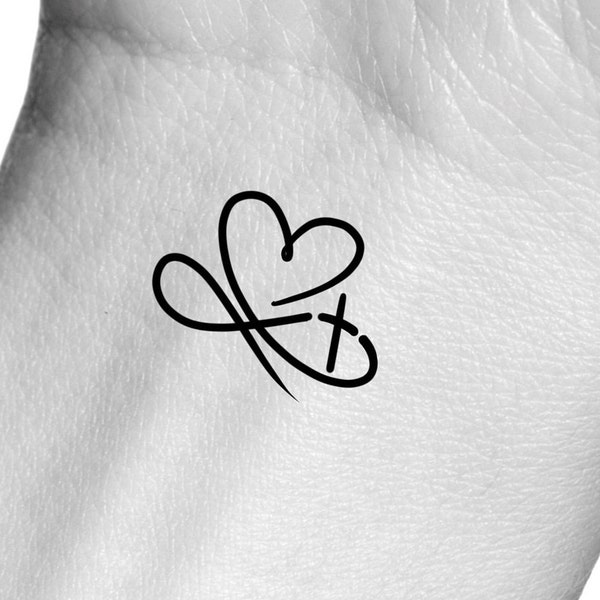 Infinity Tattoo With a Cross - Etsy