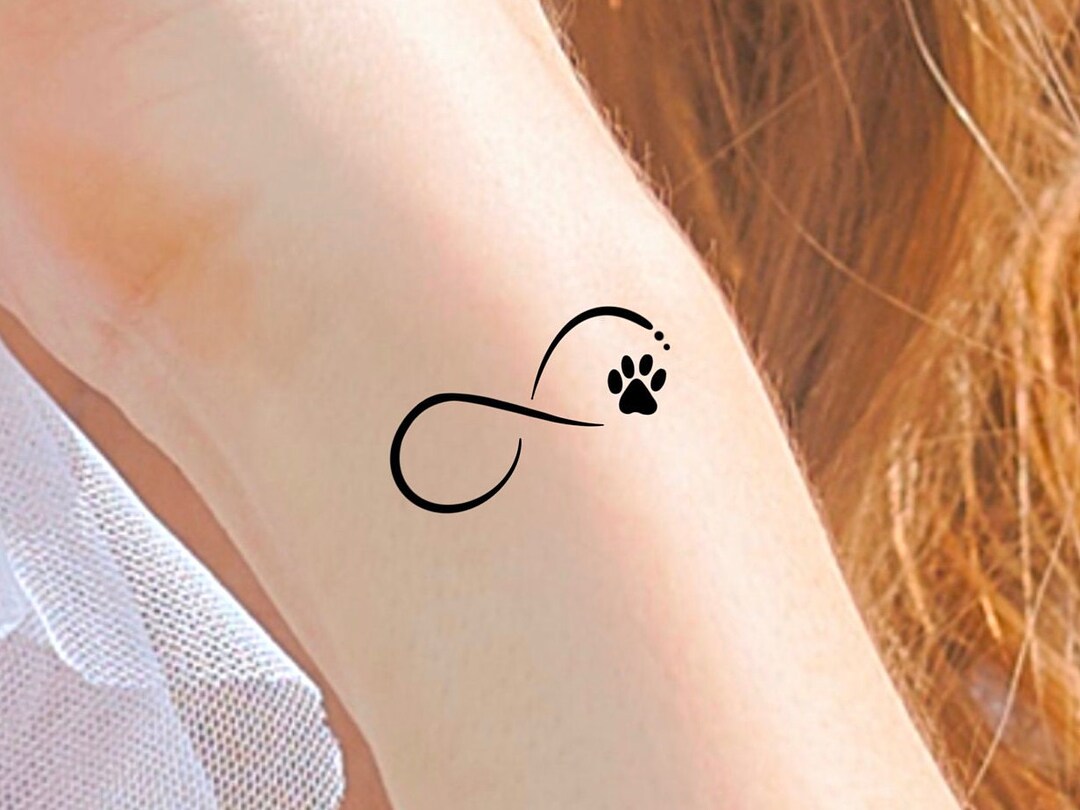 Cute Paw Print Infinity Temporary Tattoo / Dog Tattoo - Etsy