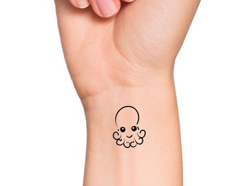 Blue Ringed Octopus Temporary Tattoo Sticker set of 2 - Etsy