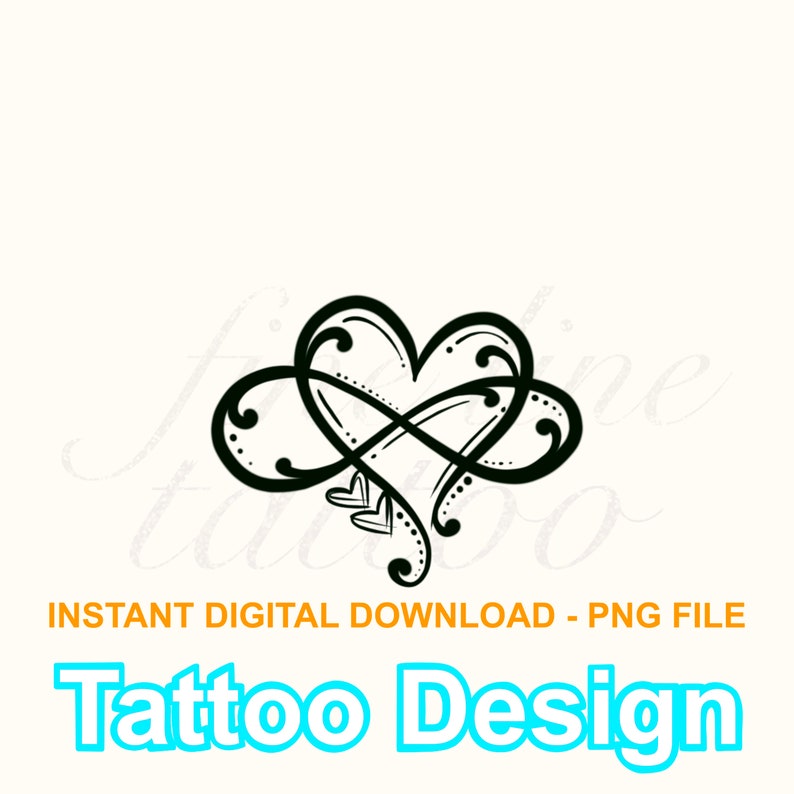 Infinity Heart Tattoo Design Digital Download PNG - Etsy