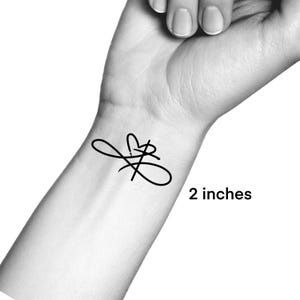 Cross Heart Infinity Temporary Tattoo - Religious Tattoo - Etsy