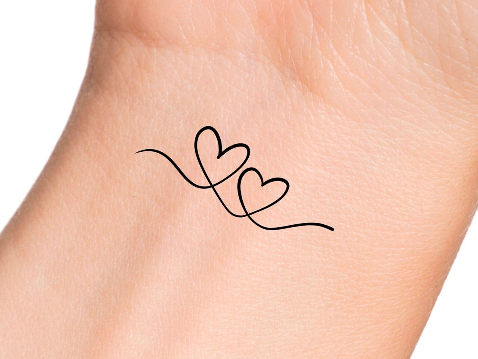 2 Connecting Hearts Temporary Tattoo - Etsy