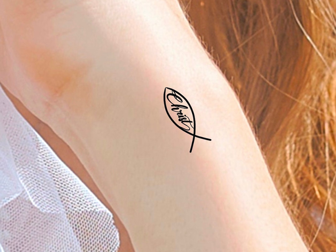 Christ Fish Temporary Tattoo / Jesus Fish Tattoo / Religious Tattoo - Etsy