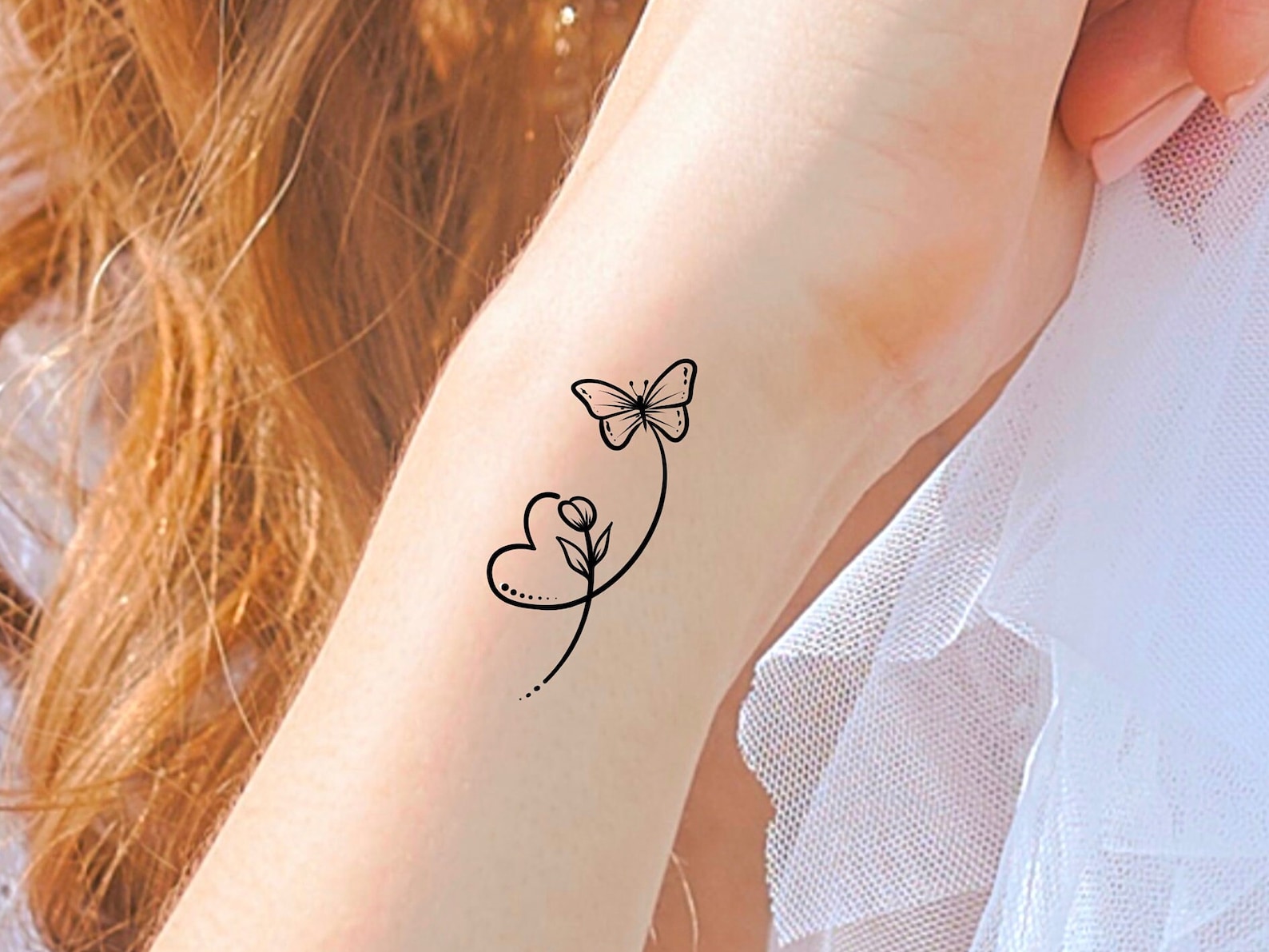 Butterfly Heart Temporary Tattoo - Etsy