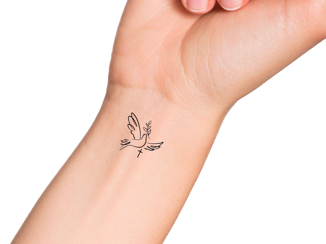 Dove Cross Temporary Tattoo / Religious Tattoo - Etsy