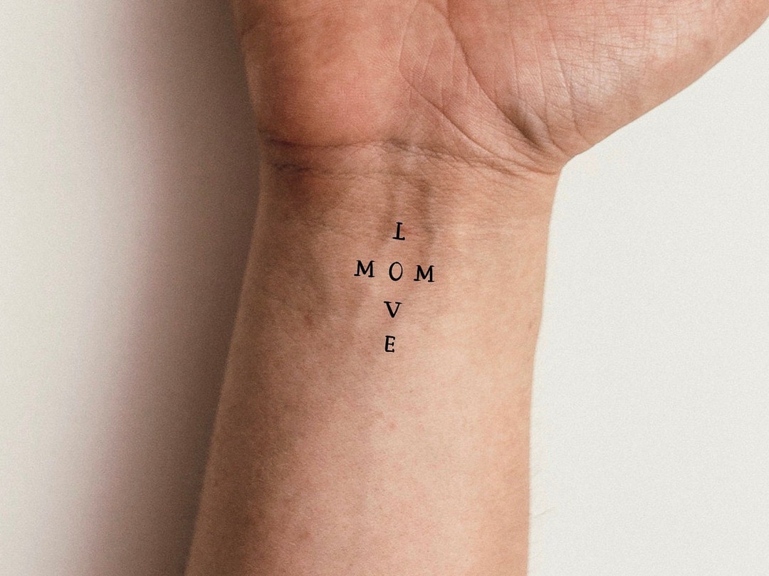 Love Mom Cross Temporary Tattoo - Etsy