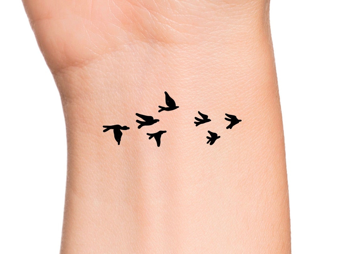 7 Little Birds Temporary Tattoo - Etsy