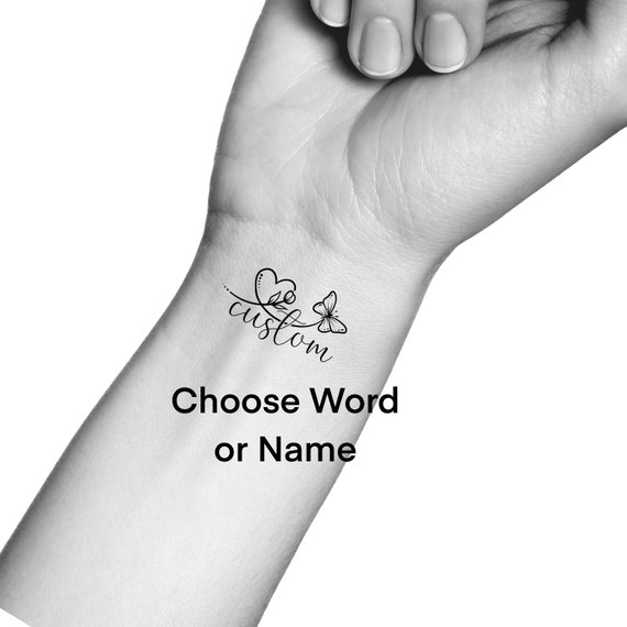 Butterfly Tattoo On Wrist With Name