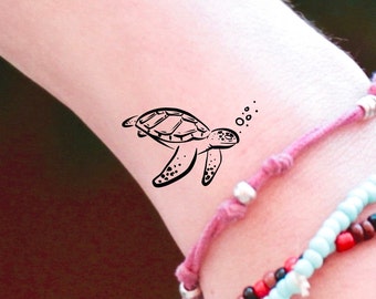 Sea Turtle Temporary Tattoo - Etsy