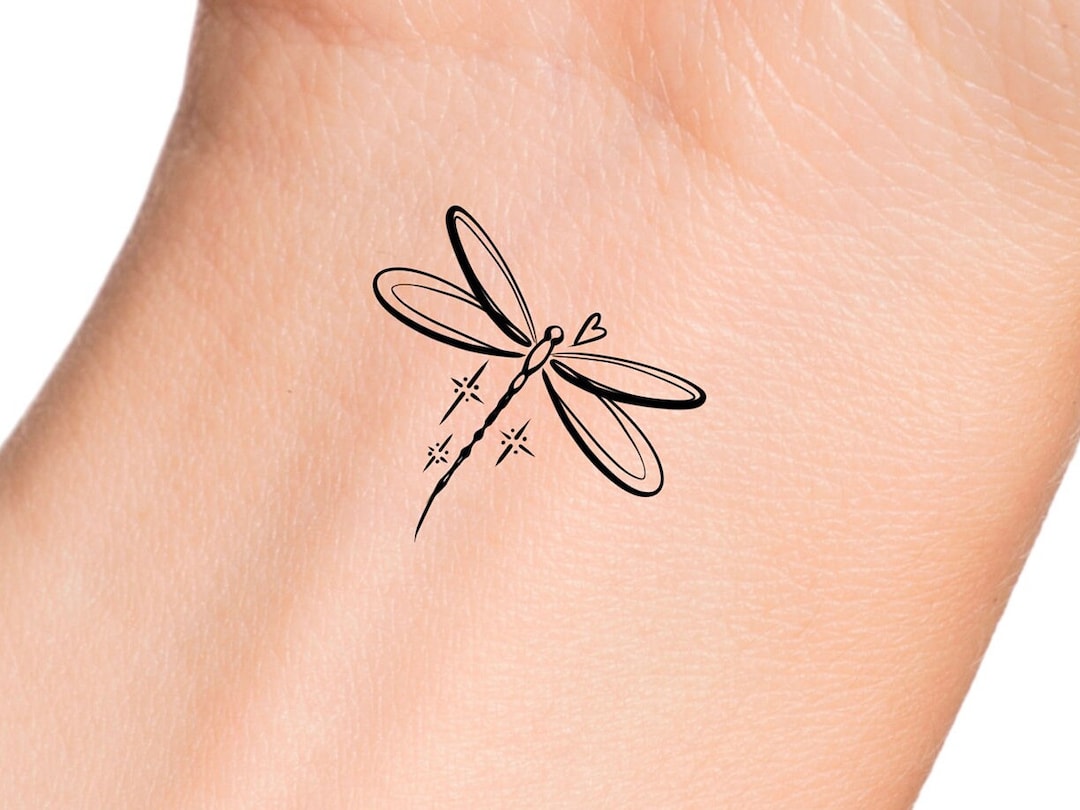 Dragonfly Stars Temporary Tattoo / Dragonfly Heart Tattoo - Etsy