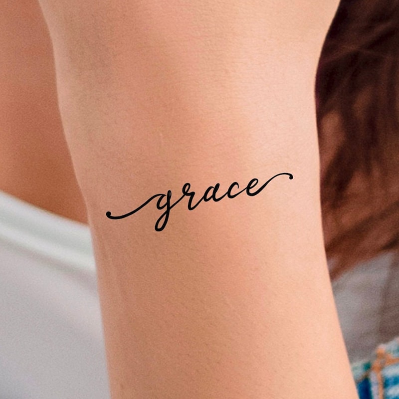 Grace Cross Tattoo - Etsy