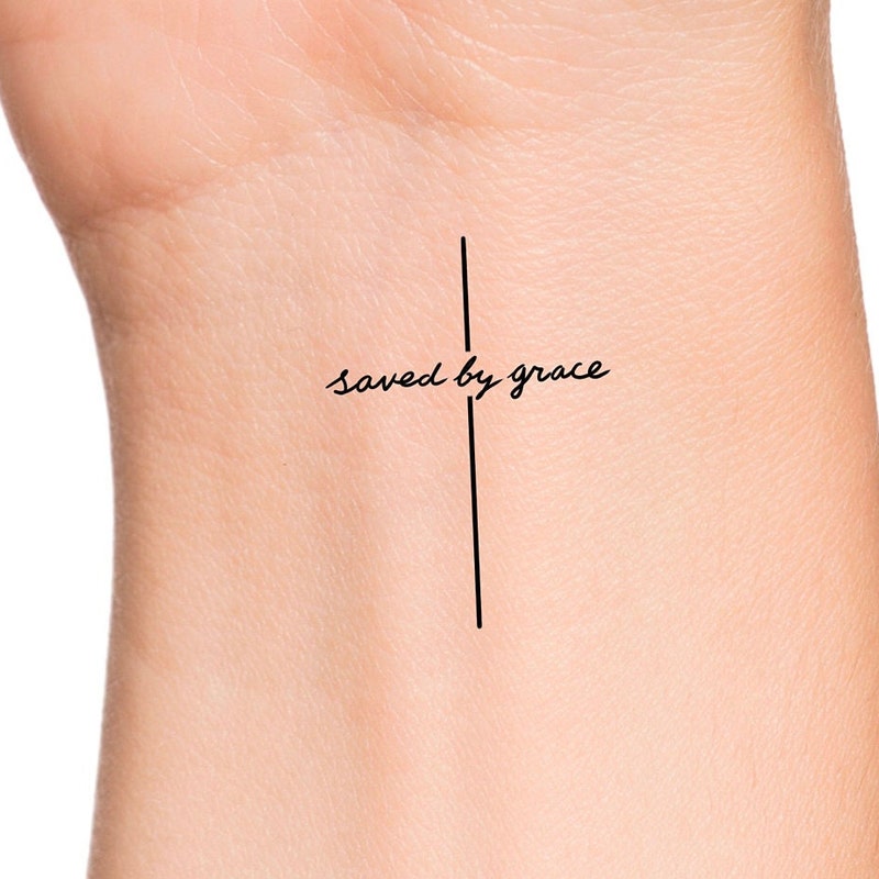 Grace Cross Tattoo - Etsy