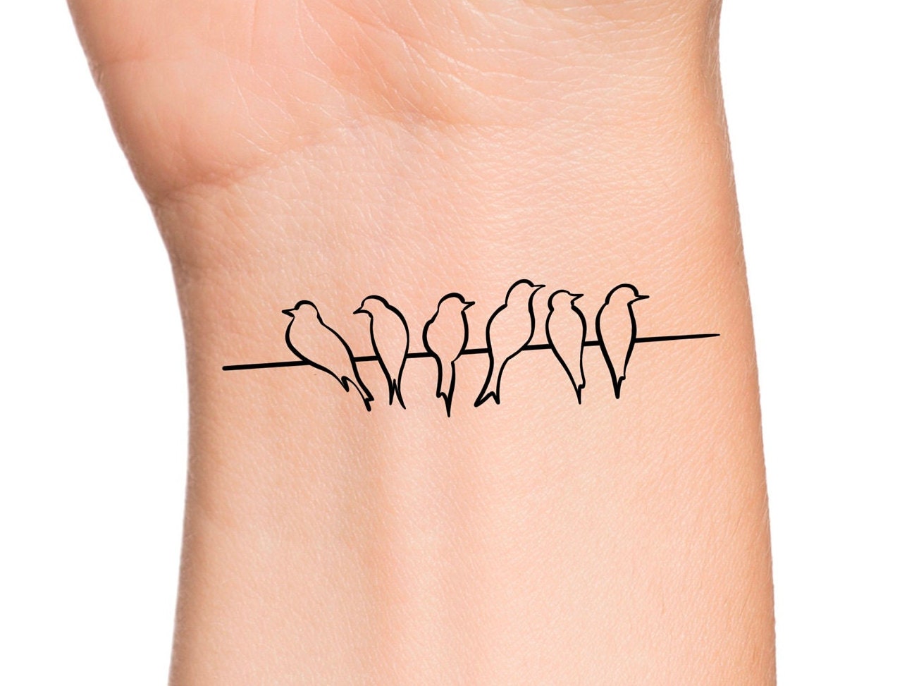 Birds On Telephone Wire Tattoo