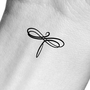 Dragonfly Infinity Temporary Tattoo - Etsy