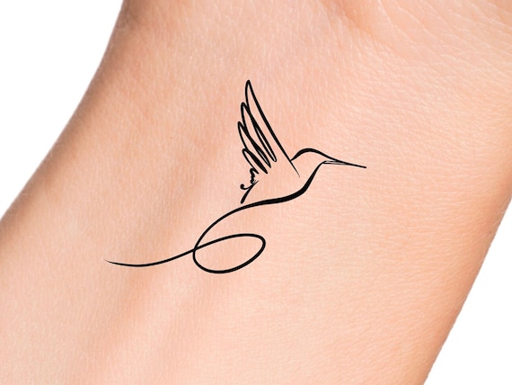 Simple Hummingbird Outline Tattoo