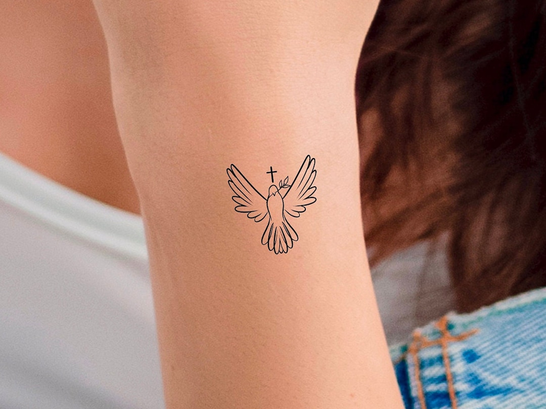Dove Cross Temporary Tattoo / Religious Tattoo / Religious Gift - Etsy
