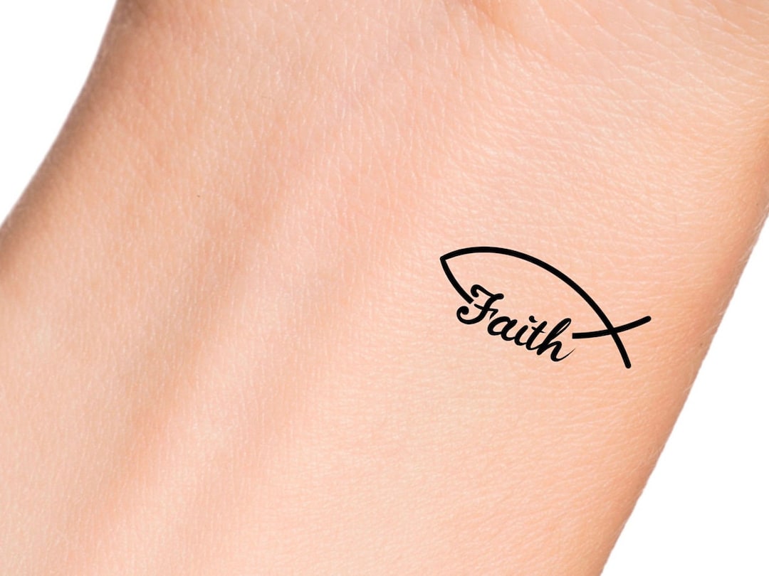 Faith Jesus Fish Temporary Tattoo / Religious Tattoo - Etsy
