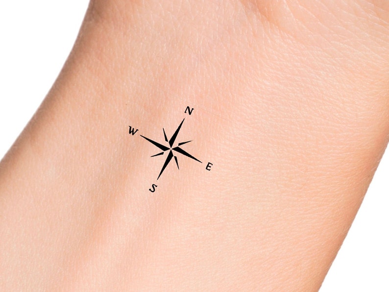 Compass Rose Temporary Tattoo - Etsy