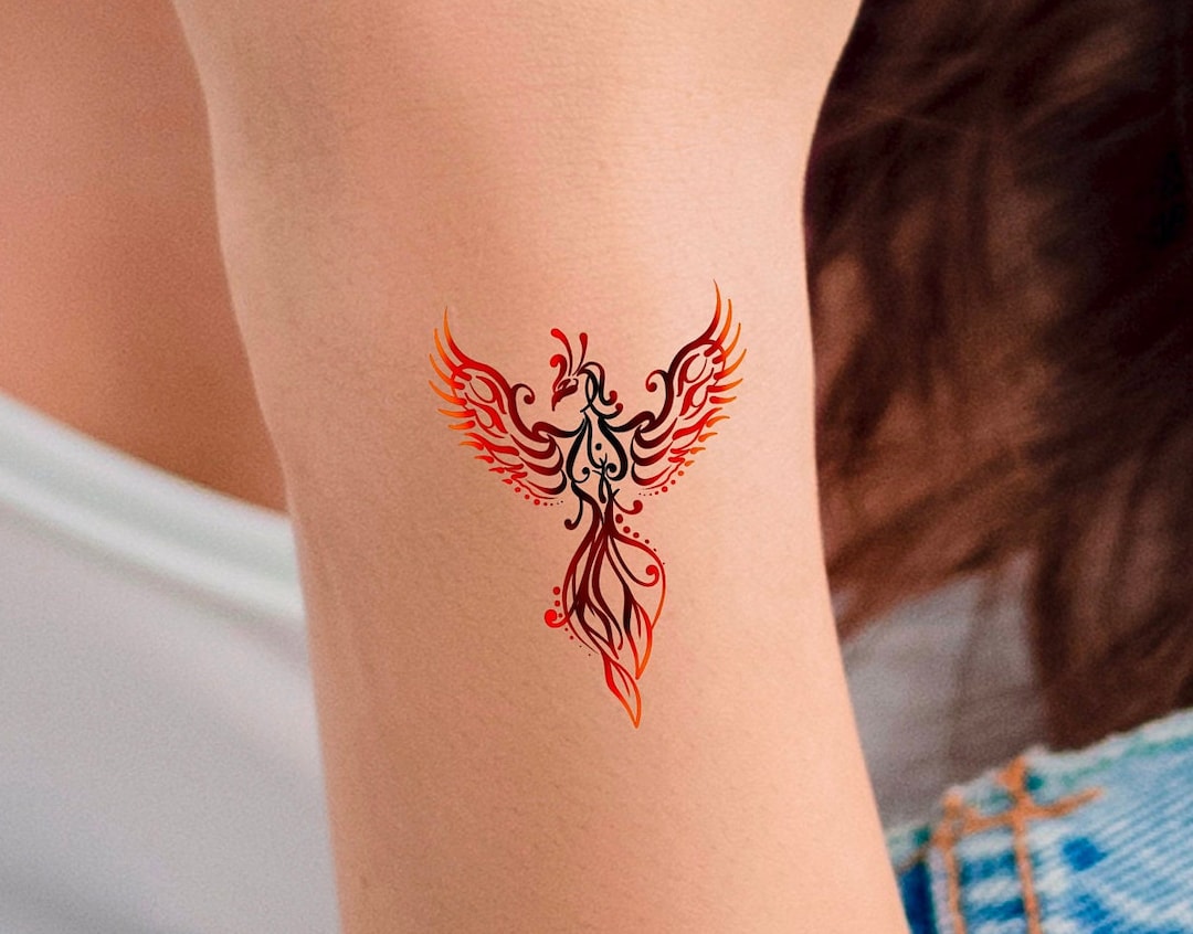Red Phoenix Temporary Tattoo - Etsy