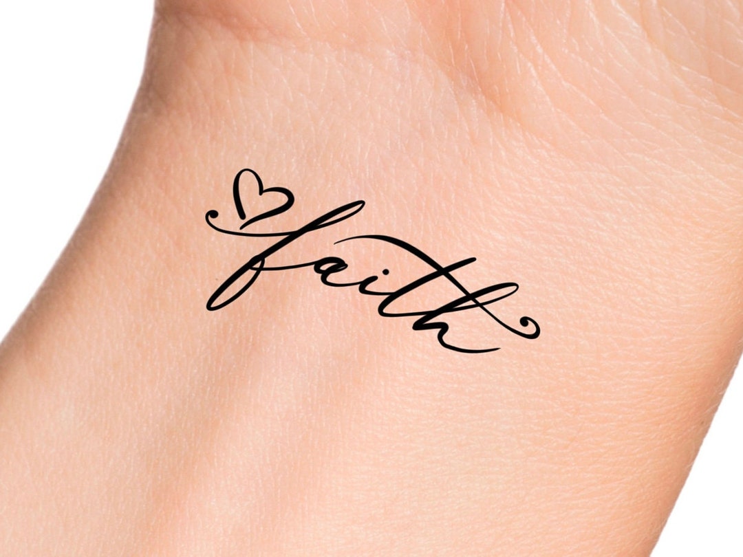 Faith Heart Temporary Tattoo / Religious Tattoo - Etsy
