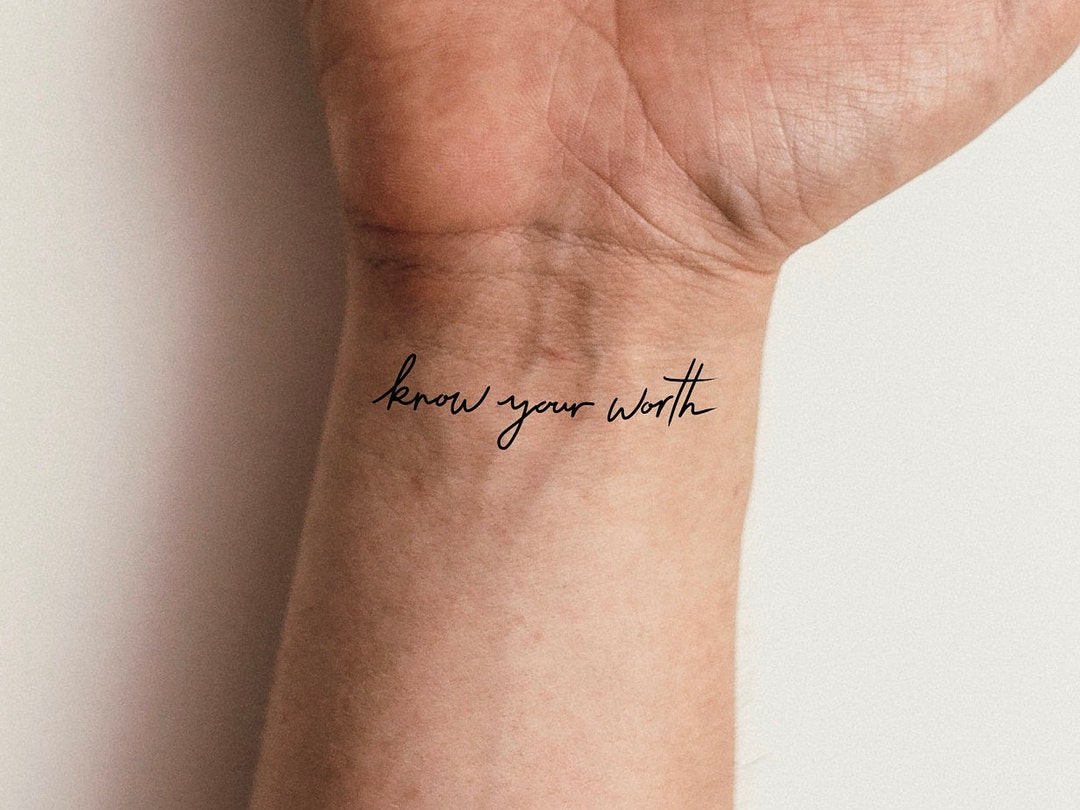 Know Your Worth Temporary Tattoo - Etsy