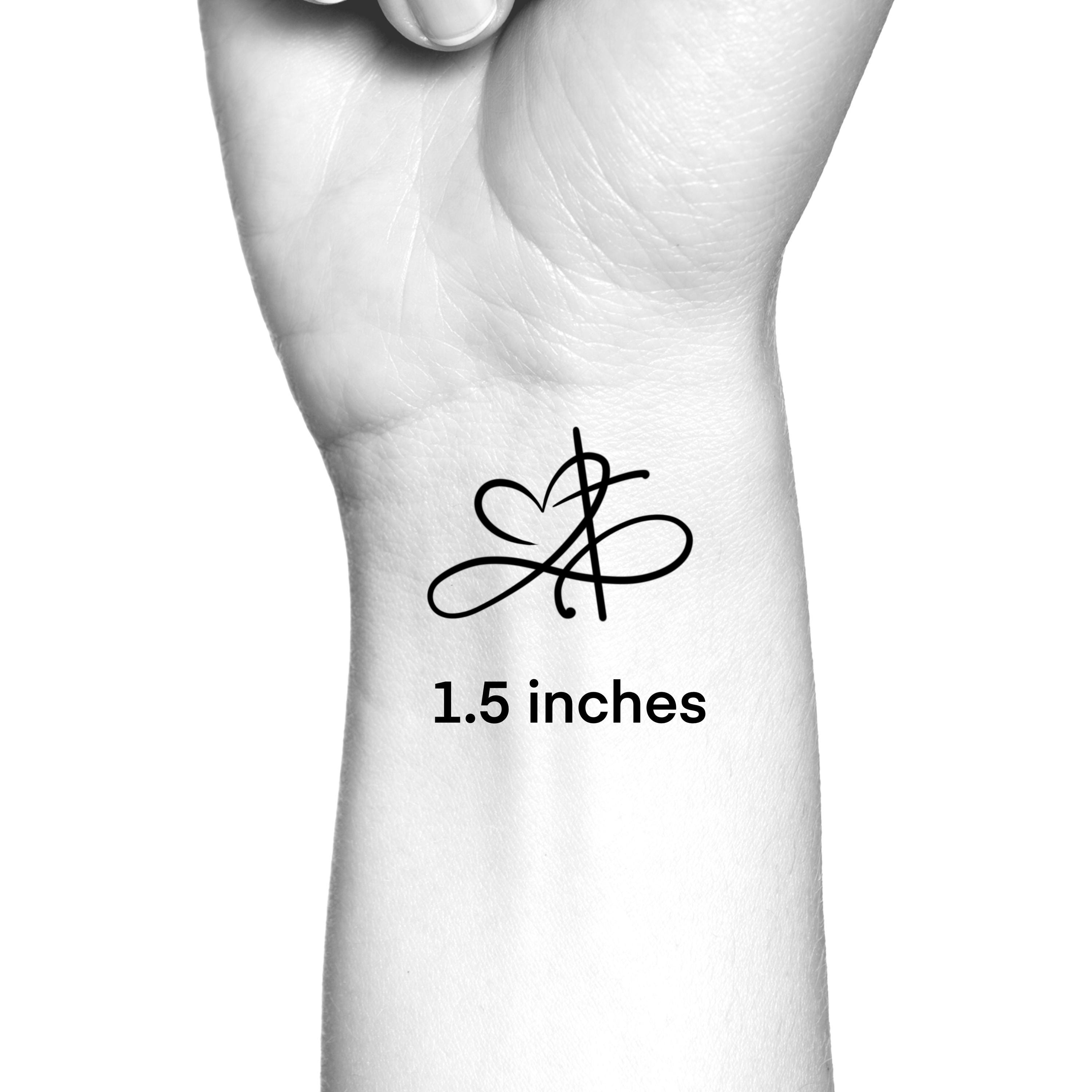Cross Heart Infinity Temporary Tattoo - Religious Tattoo - Etsy