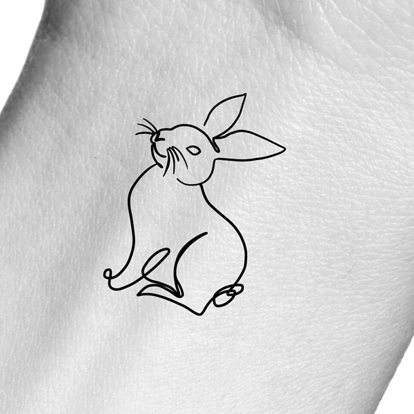 Rabbit Tattoo - Etsy
