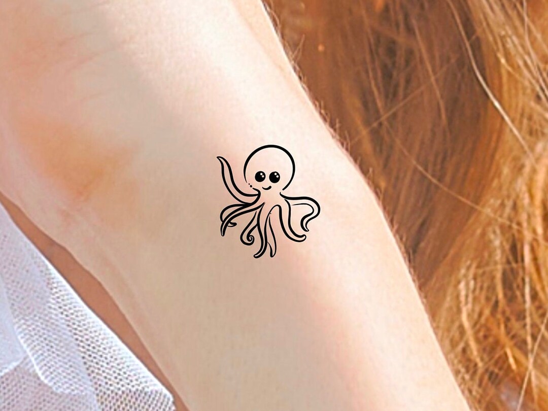 Waving Octopus Temporary Tattoo - Etsy