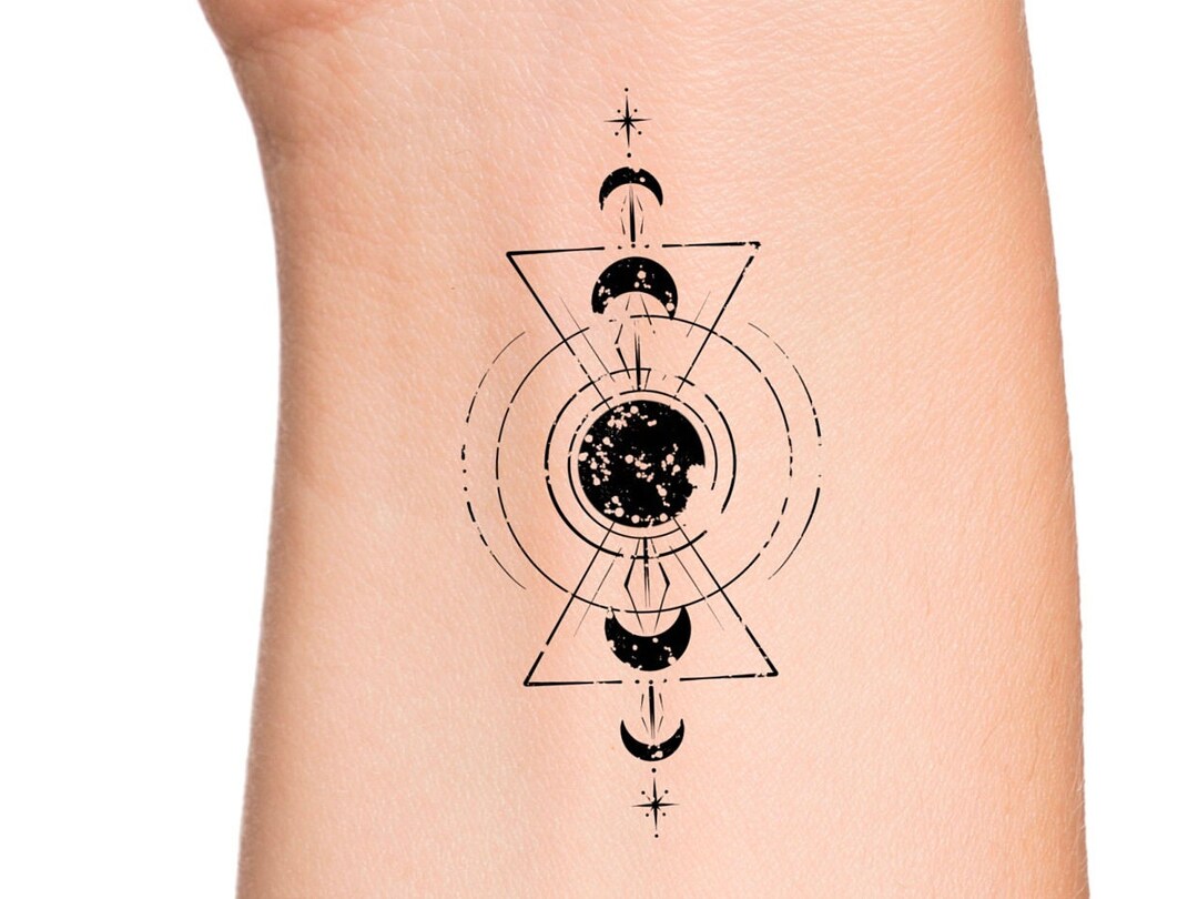 Moon Phases Temporary Tattoo - Etsy