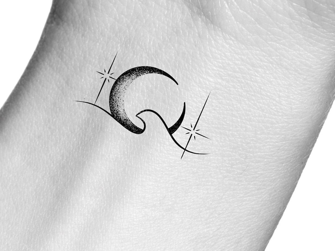 Wave Moon Stars Temporary Tattoo - Etsy