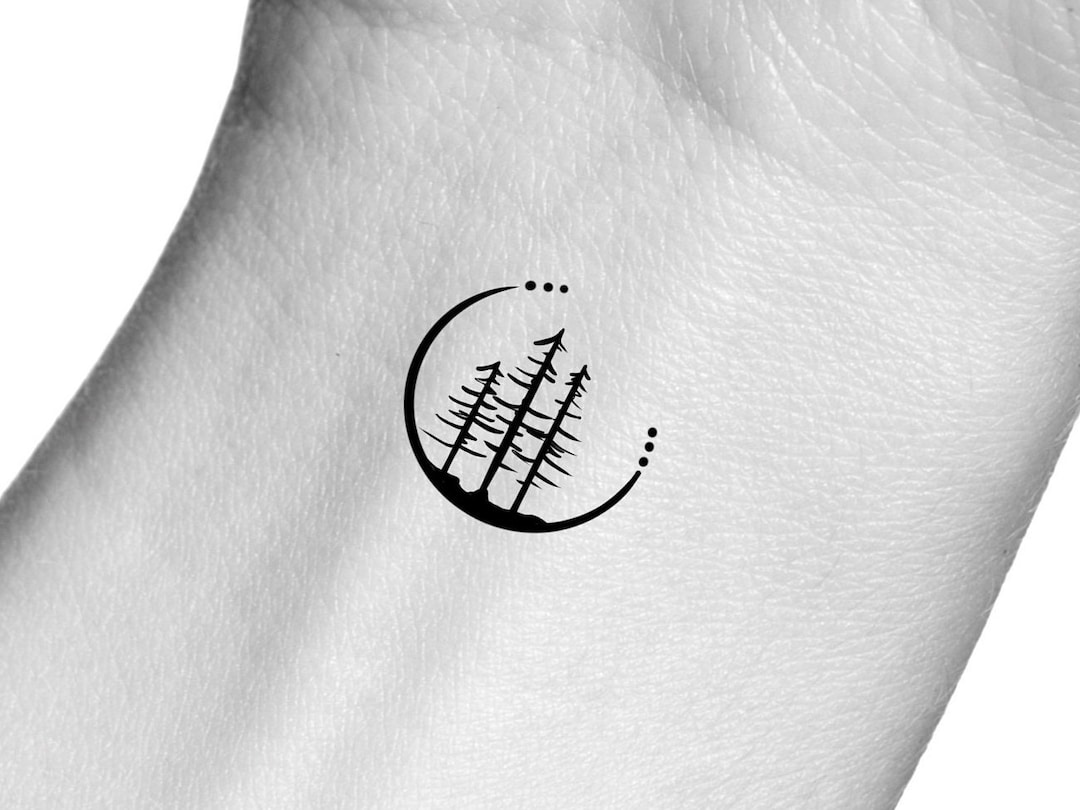 Minimalist Trees Temporary Tattoo - Etsy