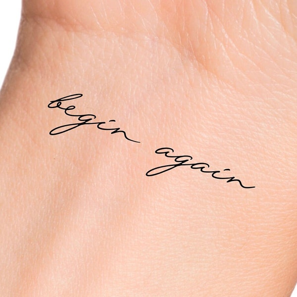 Begin Again Temporary Tattoo - Etsy