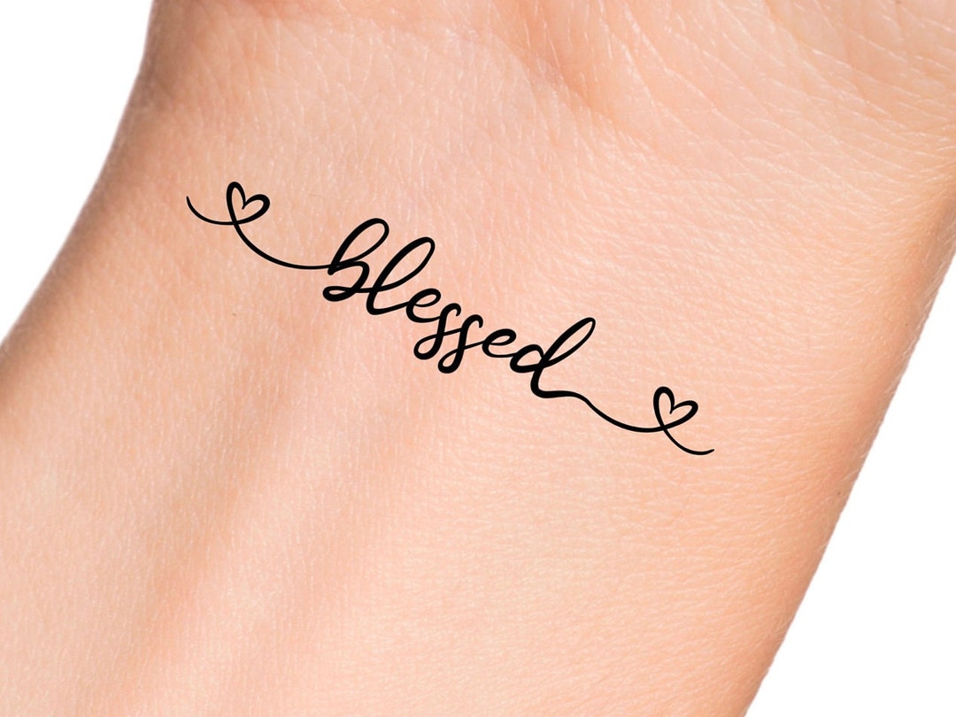 Blessed Heart Temporary Tattoo - Etsy