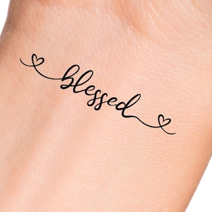 Blessed Heart Temporary Tattoo - Etsy