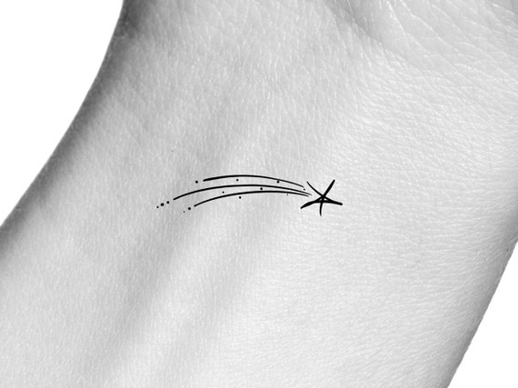 Shooting Star Name Tattoos Shooting Star Temporary Tattoo Etsy